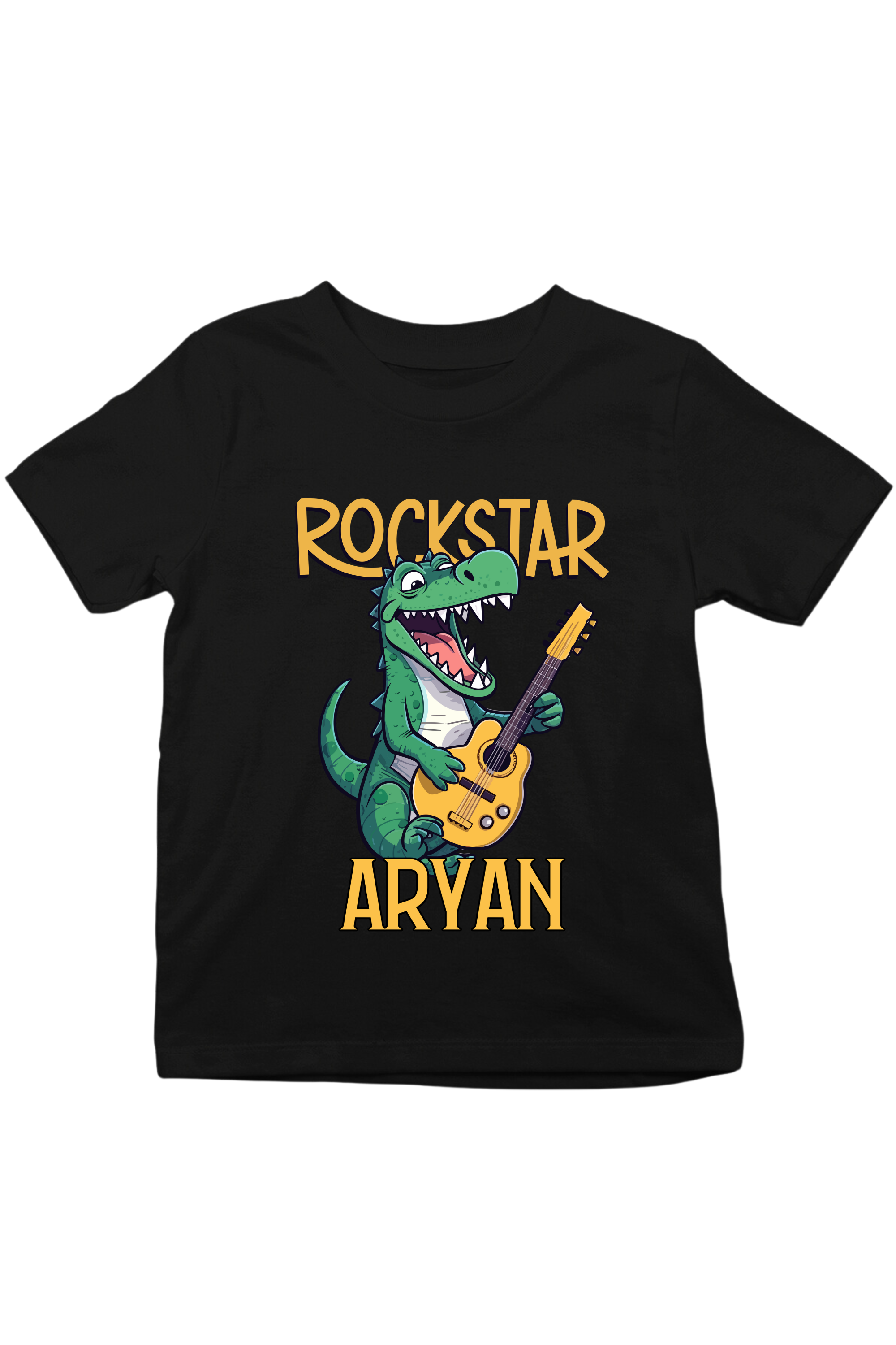 Rockstar Dino With Custom Kids Name Tee – VEVARA